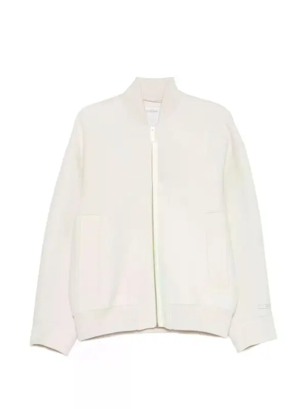 Sportmax Ribbed-trim Zip-up Jacket - Neutrals