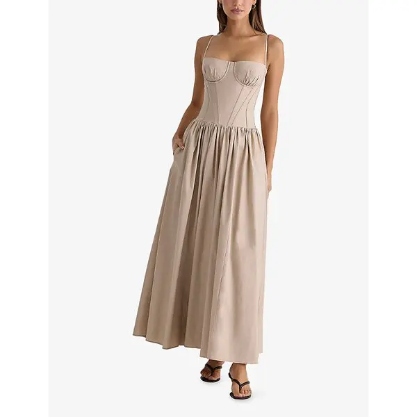 brown corset dress house of cb Cotton Maxi - Humus Baby Blue Cotton Linen HouseofCB updates the timeless #noir-black-leather Choose Your Fabric Type:Stretch Crepe 58