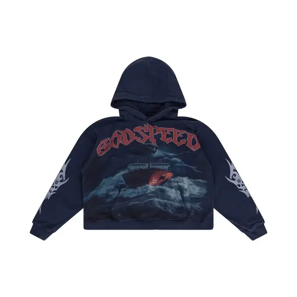 GODSPEED Long Sleeve Graphic Hoodie - Blue