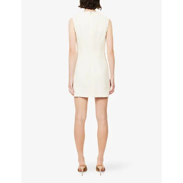 SELF-PORTRAIT Sleeveless Bouclé Woven Mini Dress