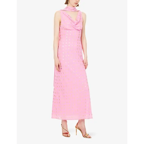 NEVER FULLY DRESSED Sophie Draped Woven Maxi Dress