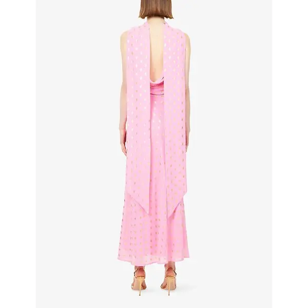 NEVER FULLY DRESSED Sophie Draped Woven Maxi Dress