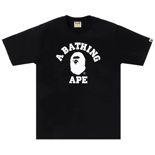 A BATHING APE Bicolor College T-shirt - Black