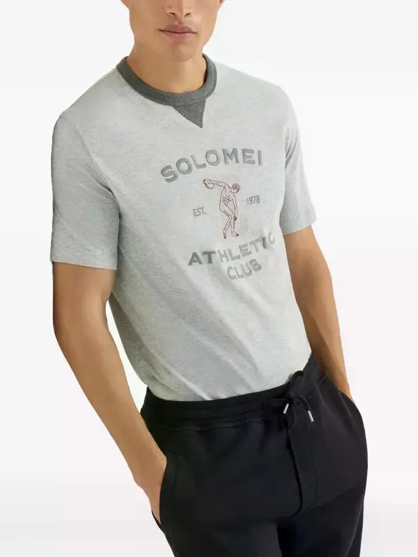 Brunello Cucinelli Cotton Jersey Crew-neck T-shirt With Print