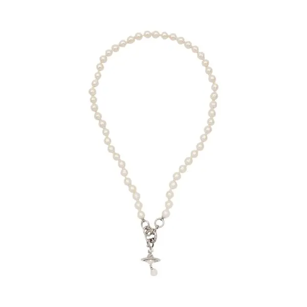 VIVIENNE WESTWOOD Pearl Necklace With Orb Pendant - Silver