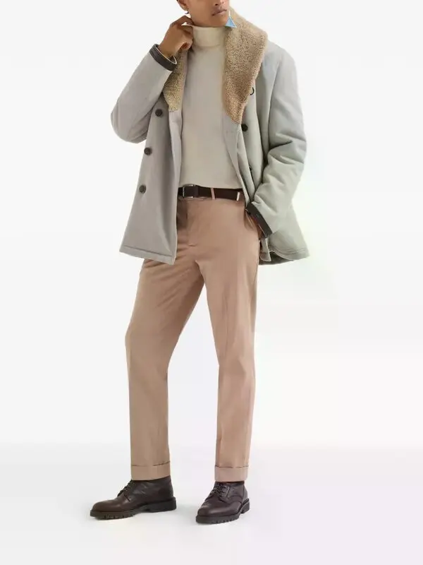 Brunello Cucinelli Garment-dyed Italian-fit Comfort Cotton Gabardine Trousers - Neutrals