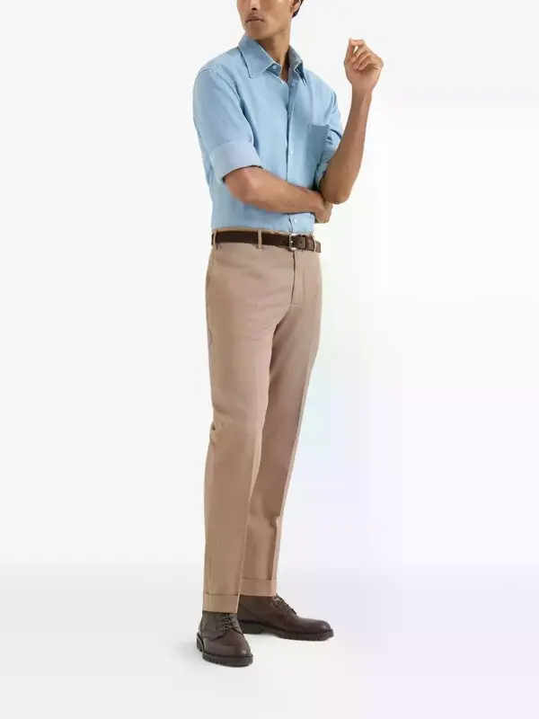 Brunello Cucinelli Garment-dyed Italian-fit Comfort Cotton Gabardine Trousers - Neutrals