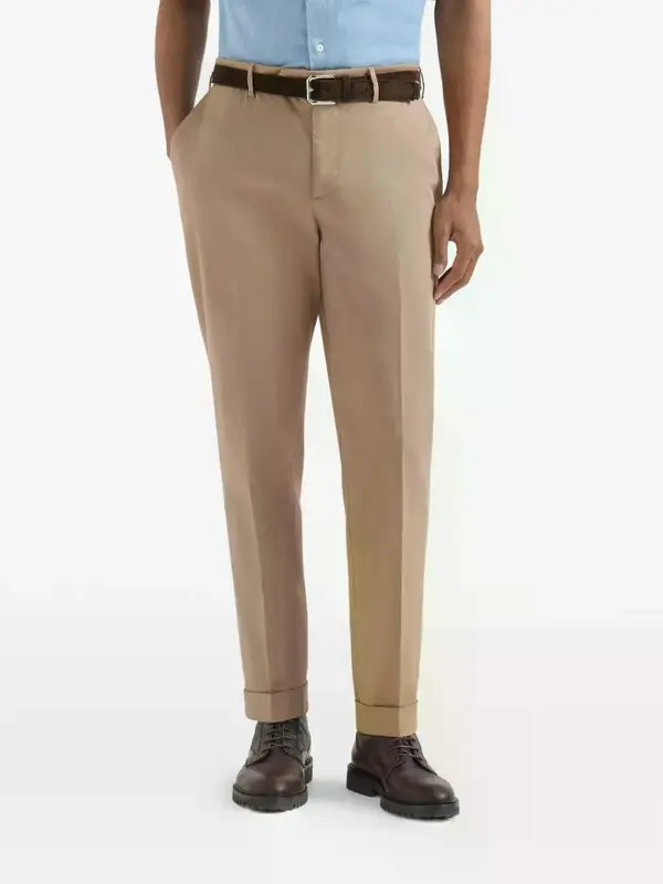 Brunello Cucinelli Garment-dyed Italian-fit Comfort Cotton Gabardine Trousers - Neutrals