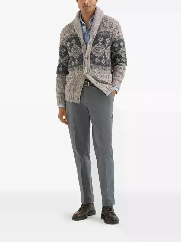 Brunello Cucinelli Garment-dyed Comfort Cotton Gabardine Trousers - Grey