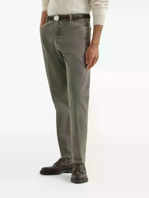 Brunello Cucinelli Iconic Fit Five-pocket Garment-dyed Denim Trousers - Grey