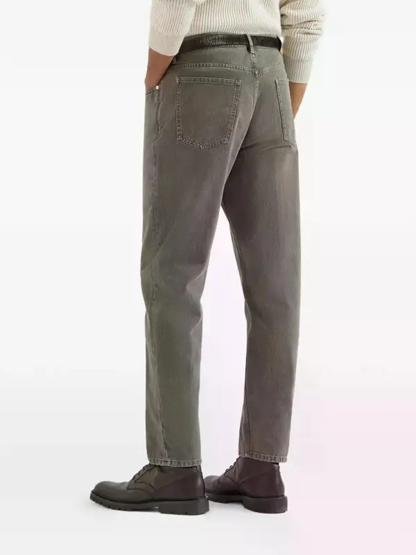 Brunello Cucinelli Iconic Fit Five-pocket Garment-dyed Denim Trousers - Grey