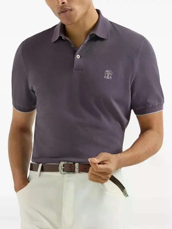 Brunello Cucinelli Cotton-piqué Polo Shirt With Logo