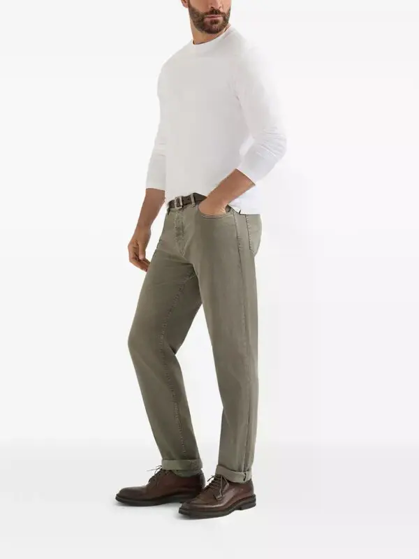 Brunello Cucinelli Traditional Fit Five-pocket Denim Trousers - Green