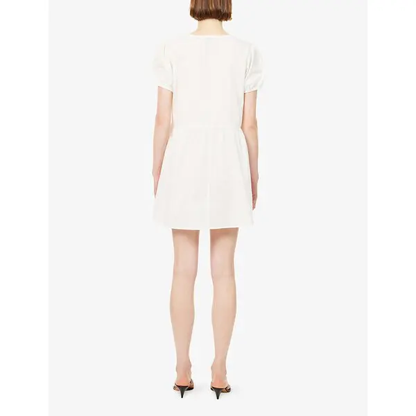 DEIJI STUDIOS Short Sleeve V-neck Cotton Mini Dress