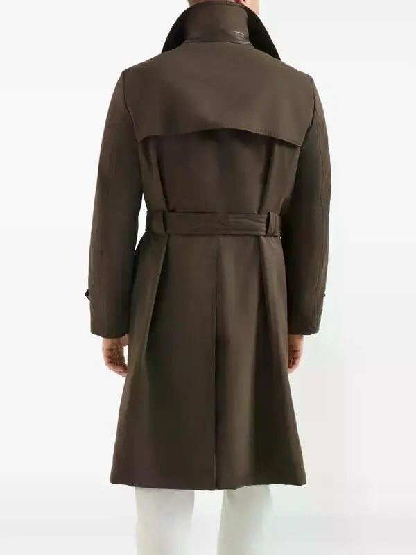 Brunello Cucinelli Water-resistant Microfiber Trench With Nappa Leather Inserts
