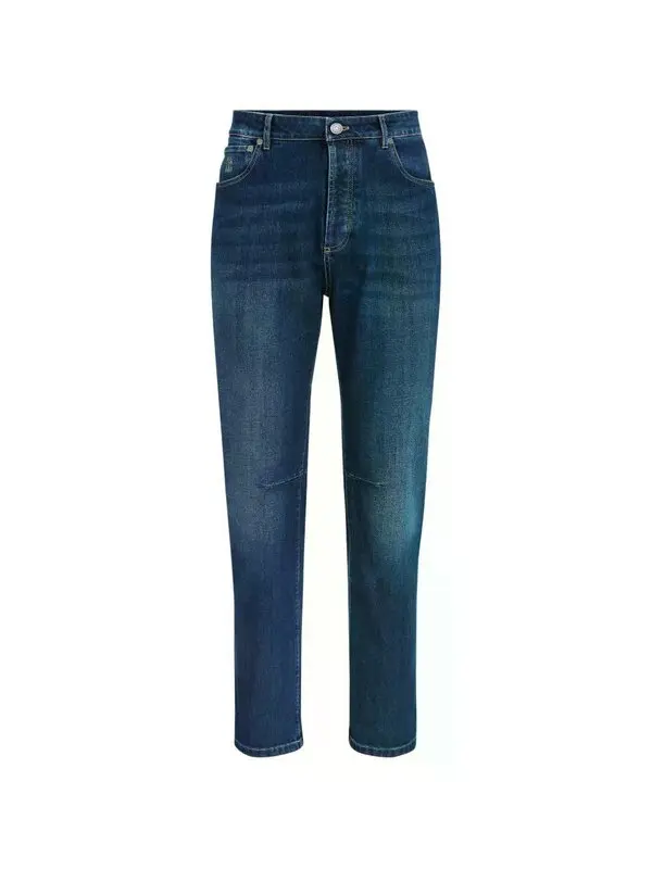 Brunello Cucinelli Comfort Cotton Denim Leisure-fit Five-pocket Trousers - Blue