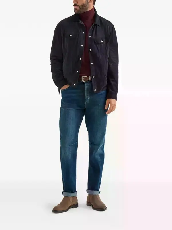 Brunello Cucinelli Comfort Cotton Denim Leisure-fit Five-pocket Trousers - Blue