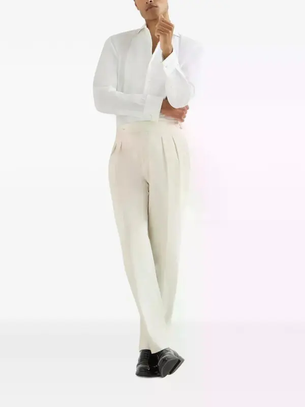 Brunello Cucinelli Sea Island Cotton Narrow-wale Corduroy Tuxedo Trousers - Neutrals