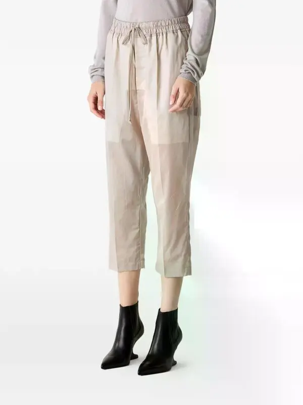 Rick Owens Astaires Cropped Drawstring Trousers - Neutrals