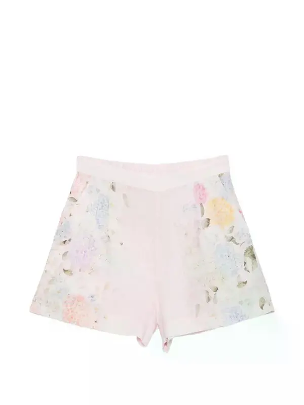 MC2 SAINT BARTH Floral Print Linen Shorts - Pink