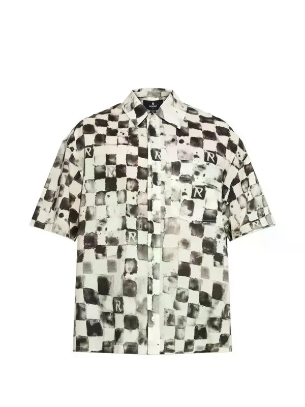 REPRESENT Checkerboard-print Short-sleeve Shirt - White