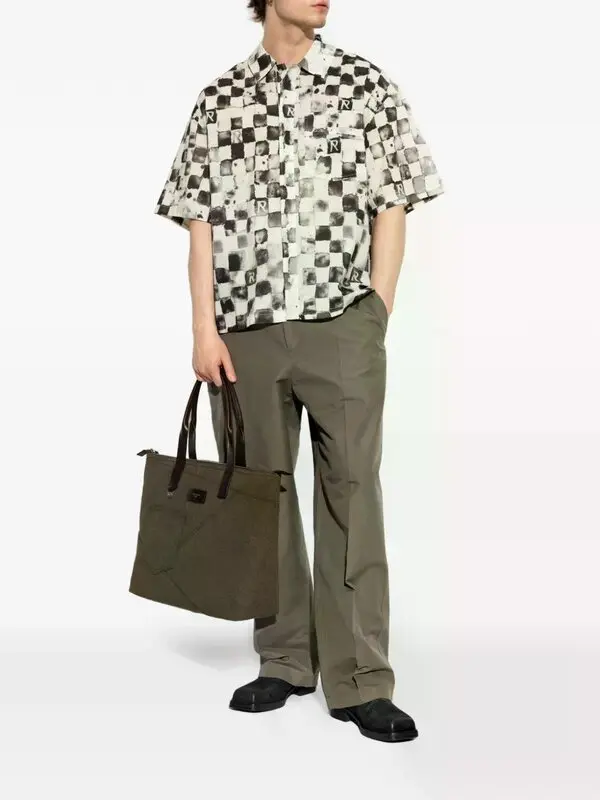 REPRESENT Checkerboard-print Short-sleeve Shirt