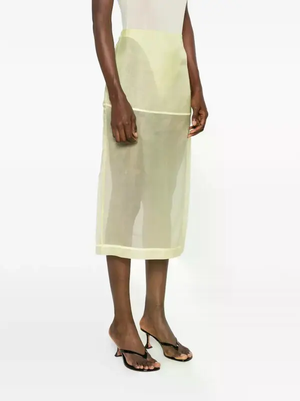 THE FRANKIE SHOP Sheer Panelled Midi Skirt - Yellow