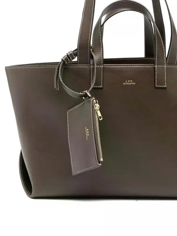 A.p.c. Contrast-stitching Leather Tote Bag