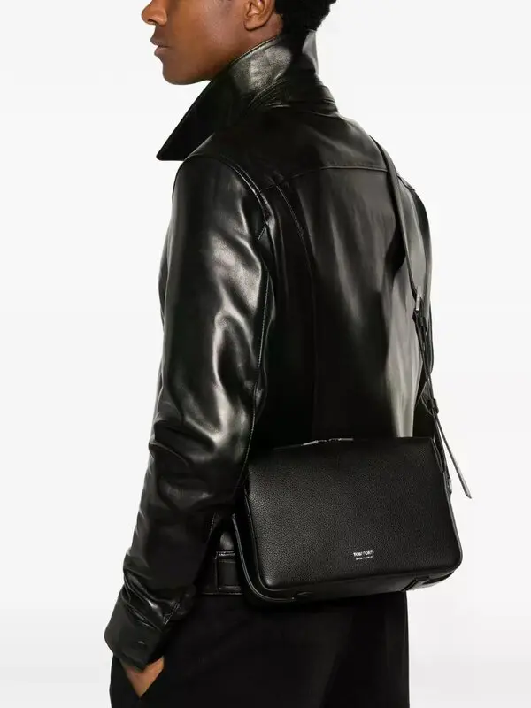 TOM FORD Grained Leather Messenger Bag