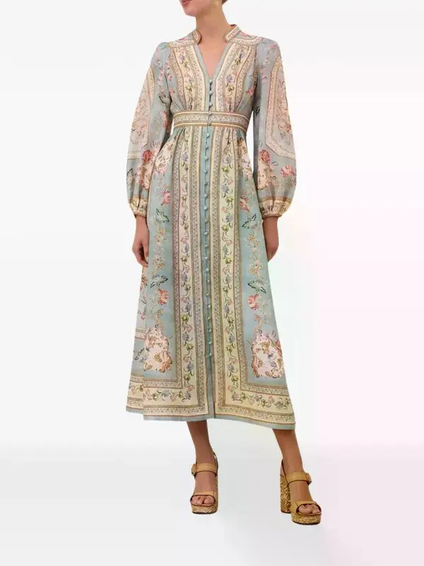 Zimmermann Roselight Floral-print Linen Dress