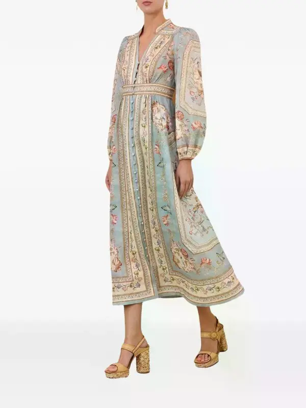 Zimmermann Roselight Floral-print Linen Dress