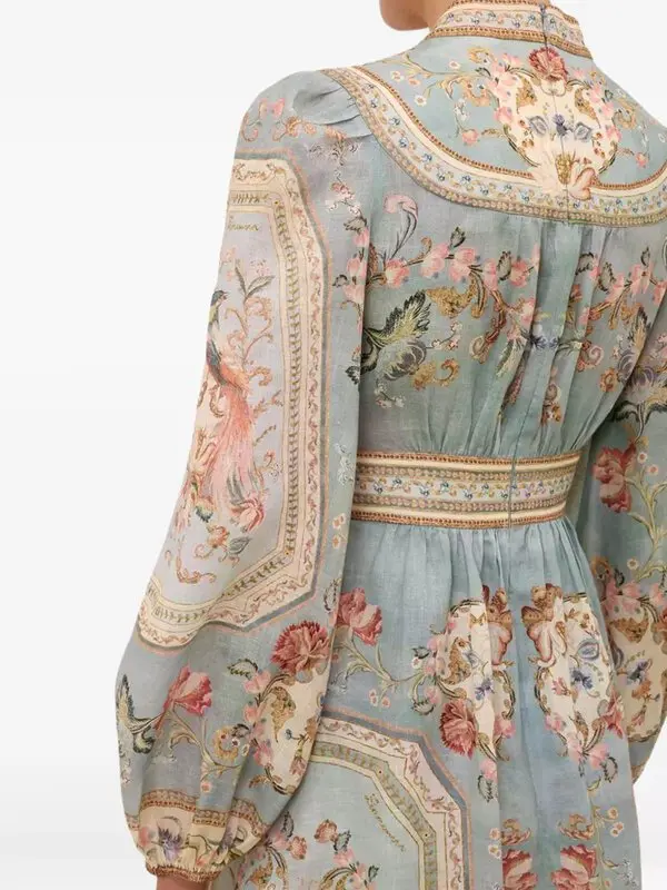 Zimmermann Roselight Floral-print Linen Dress