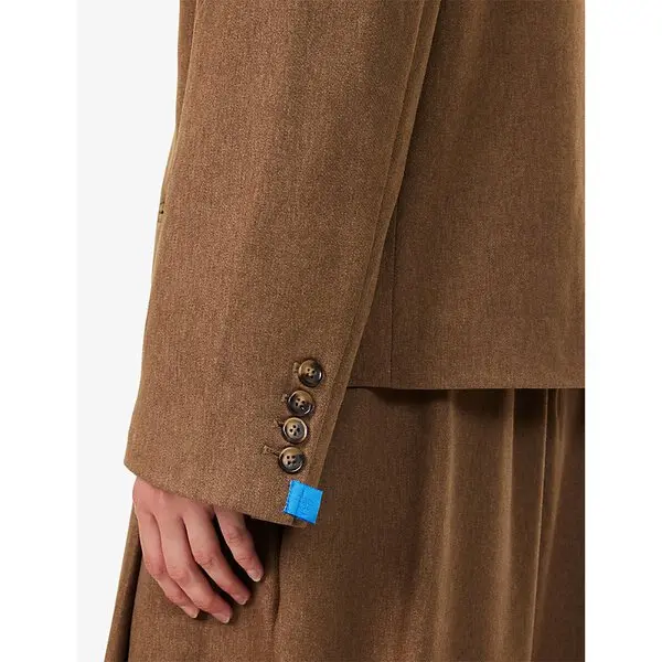 ATELIER NINETY FIVE Oversized Notch-lapel Woven Blazer