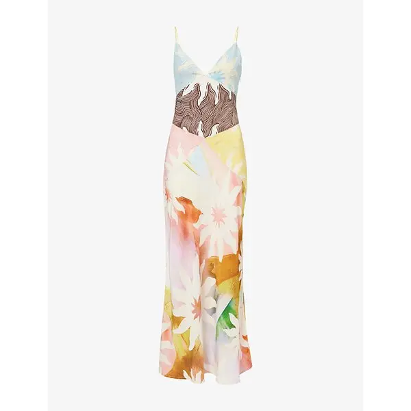NEVER FULLY DRESSED Valeria Printed Woven Maxi Dress - Multi