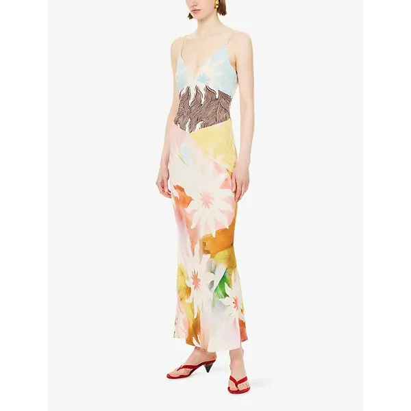 NEVER FULLY DRESSED Printed Valeria Woven Maxi Dress