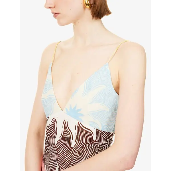 NEVER FULLY DRESSED Printed Valeria Woven Maxi Dress