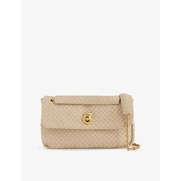 Bottega Veneta Madison Nappa Leather Shoulder Bag - Ecru Muse Brass