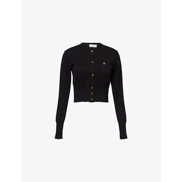VIVIENNE WESTWOOD Bea Cropped Knit Cardigan - Black