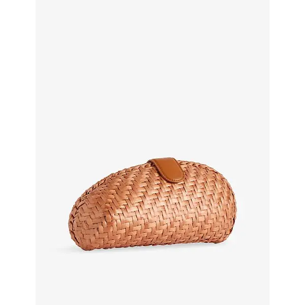 Rodo Willow Chain Strap Woven Clutch Bag - Tan
