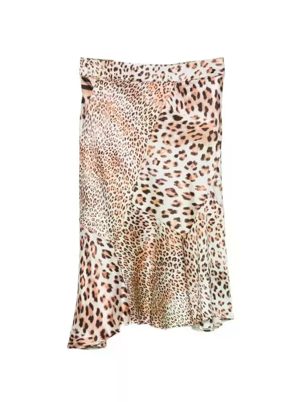 Roberto Cavalli 2000s Leopard-print Ruffled Skirt