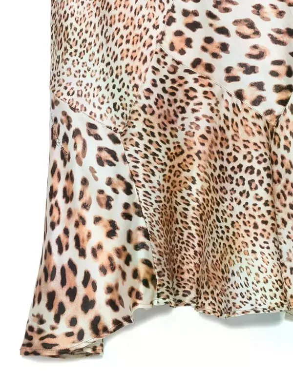 Roberto Cavalli 2000s Leopard-print Ruffled Skirt