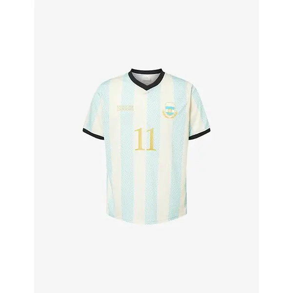 LES DEUX Argentina Football Jersey T-shirt - Button Blue