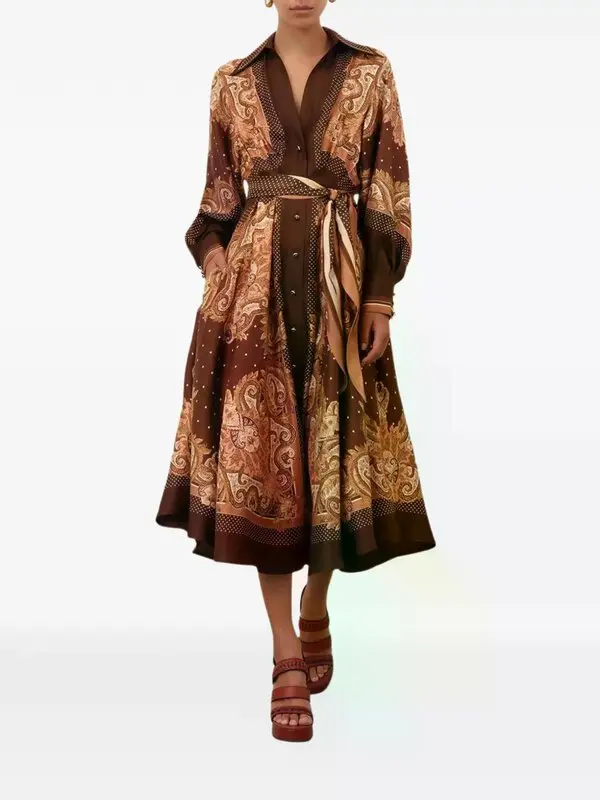 Zimmermann Paisley Print Silk Shirt Dress