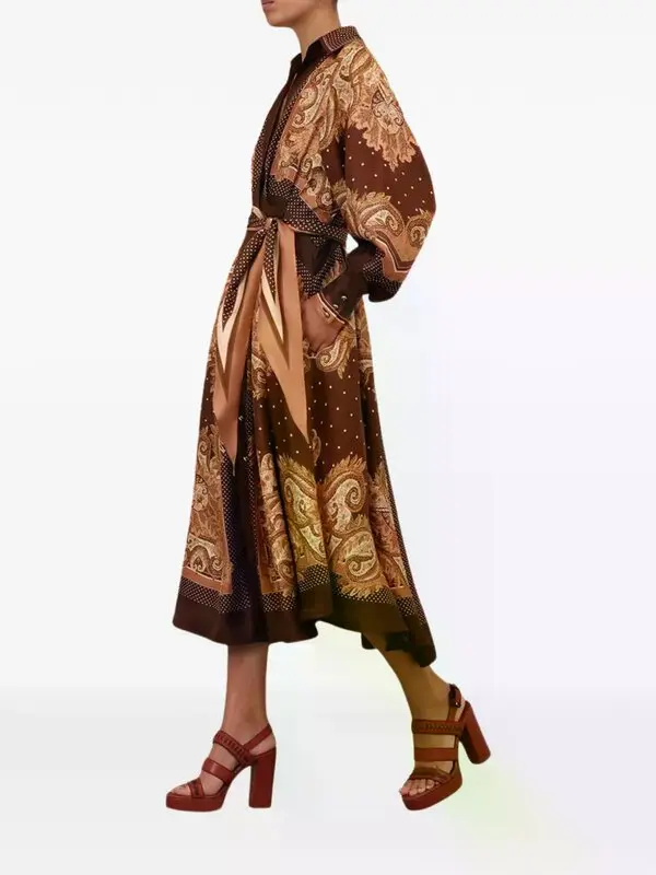 Zimmermann Paisley Print Silk Shirt Dress