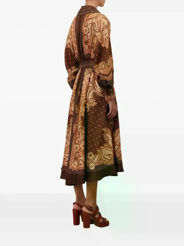 Zimmermann Paisley Print Silk Shirt Dress