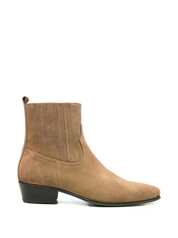 CENERE GB Stitched Detail Suede Chelsea Boots - Brown