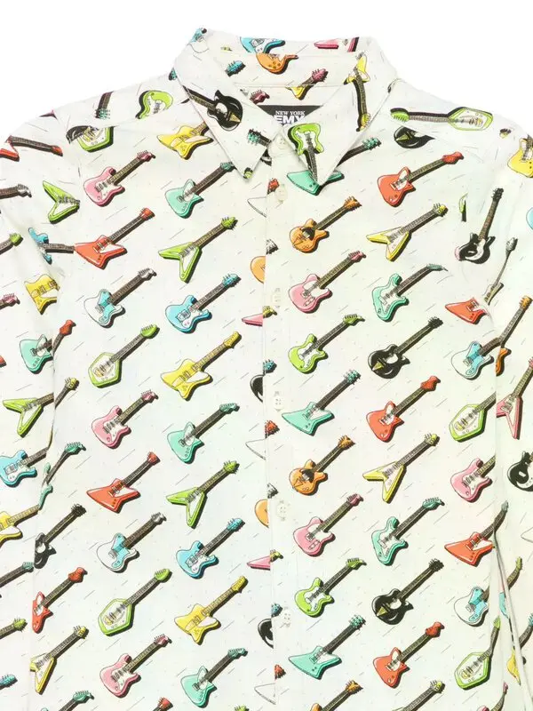 Jeremy Scott Single-breasted Guitar Print Coat - White