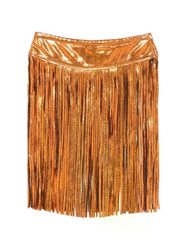 Jeremy Scott Metallic-effect Fringed Mini Skirt
