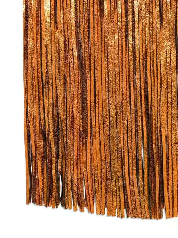 Jeremy Scott Metallic-effect Fringed Mini Skirt
