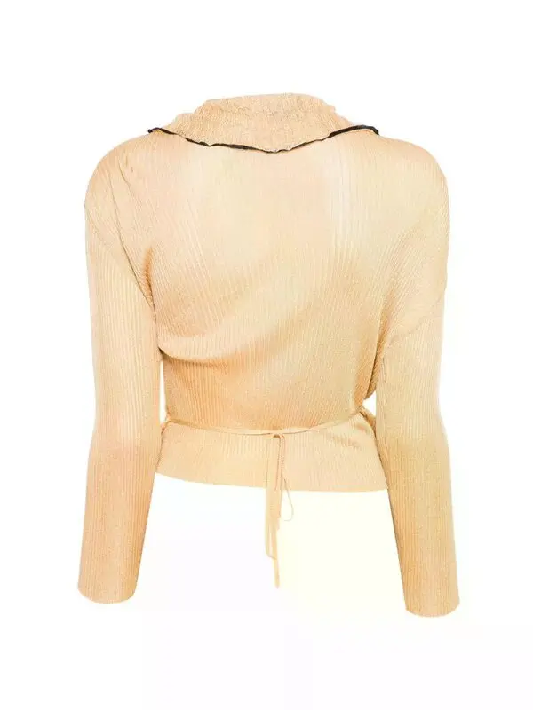 Gianfranco Ferre Ribbed Ruffled Cardigan - Orange
